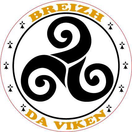 Autocollant Breton BREIZH DA VIKEN (Bretagne pour Toujours) en 2 forma ...