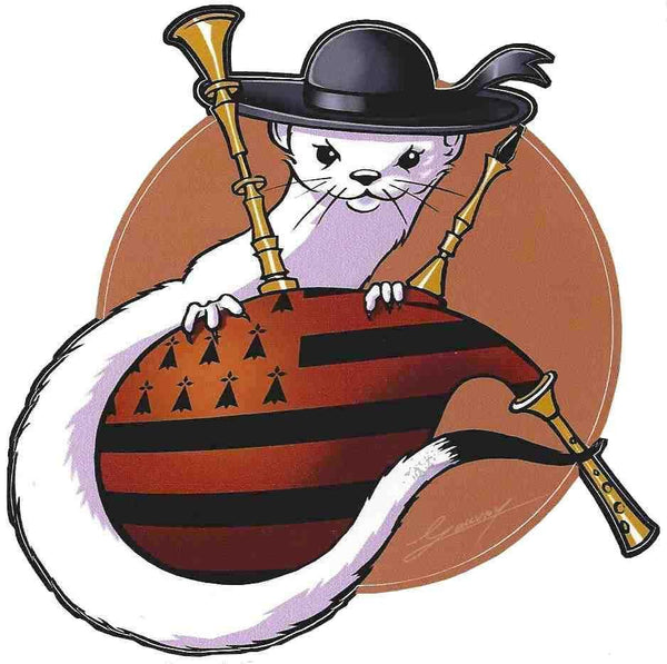 Breton sticker, the ermine with his Breton hat – Rêves de Bretagne