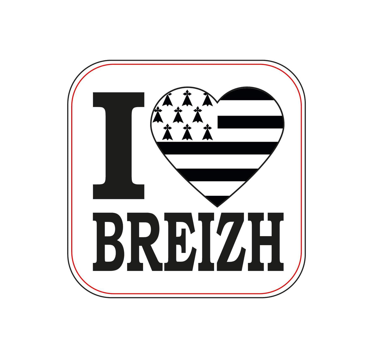 Autocollant I Love Breizh Drapeau Breton – Autocollant BZH